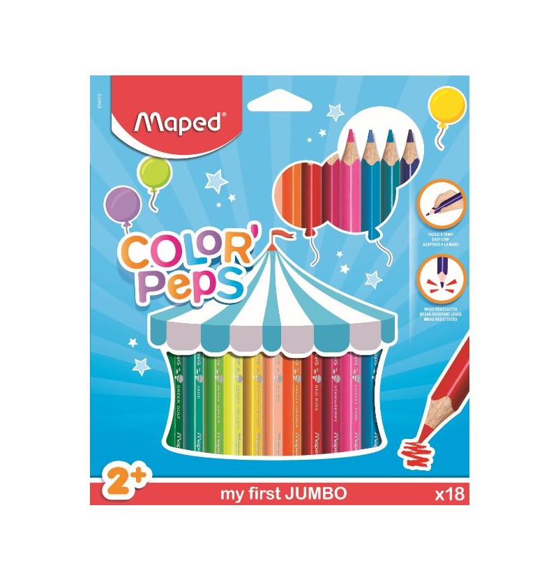 Maped Colorpeps Jumbo Coloured Pencils X18