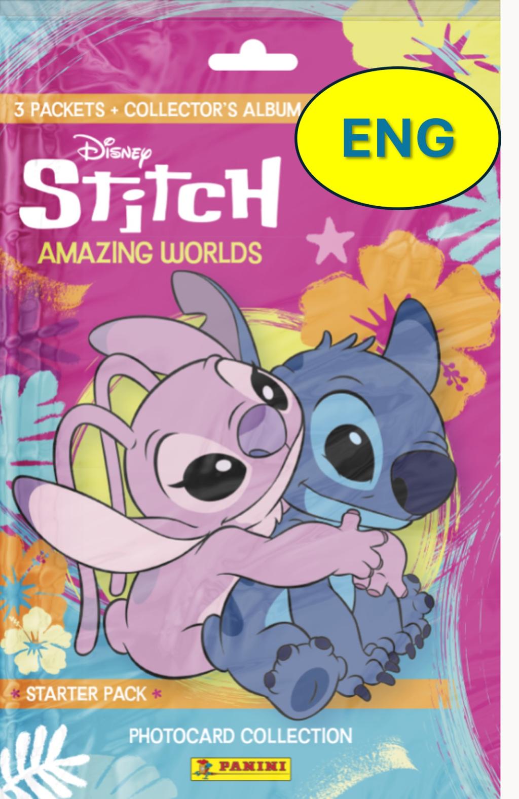 PANINI DISNEY - Stitch Amazing Worlds Album Starter Pack Album + 3 pac ...
