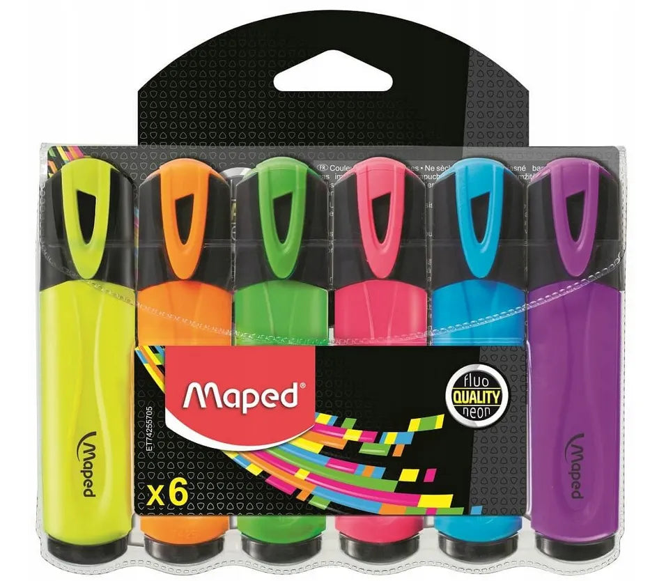 Maped Highlighters Pack x6 Assorted Colours – Kiddietot