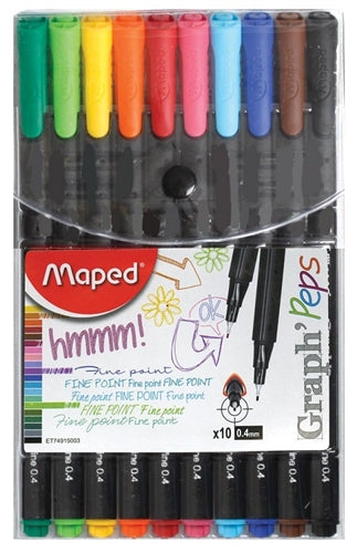Maped Felt Tip Pens Assorted Colours x10 – Kiddietot
